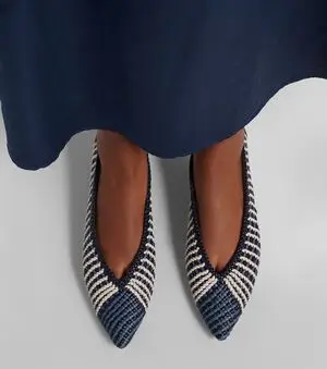 Veronica Beard Bancroft Woven Leather Ballet Flats
