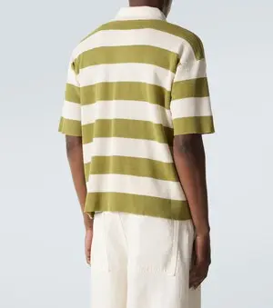 AMI Paris De Cour Striped Cotton Polo Shirt