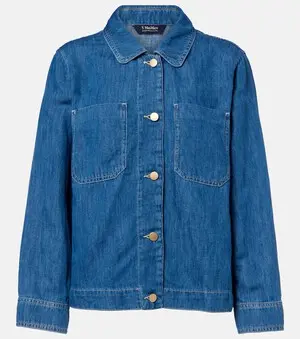 Max Mara Galante Cotton And Linen Denim Jacket - Blue