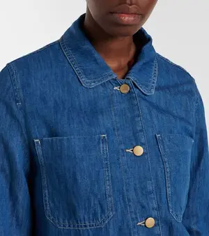 Max Mara Galante Cotton And Linen Denim Jacket - Blue