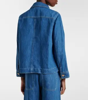 Max Mara Galante Cotton And Linen Denim Jacket - Blue