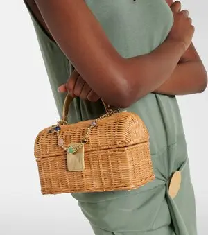 Judith Leiber Isla Embellished Wicker Bag
