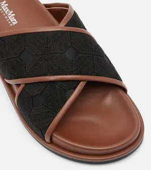 Max Mara Peonie Embroidered Slides