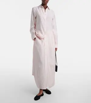 TOTEME Silk-blend Shirt Dress - Pink