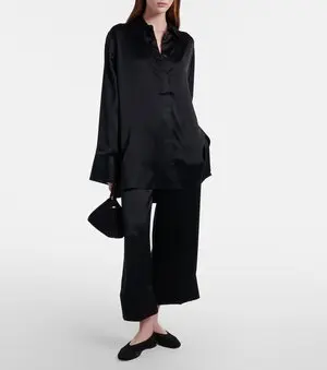 TOTEME Satin Wide-leg Pants
