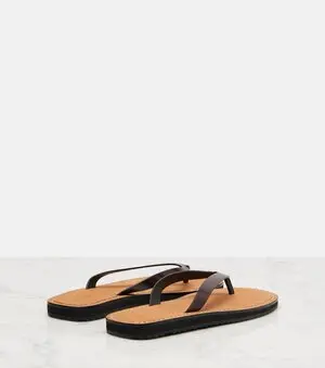 THE ROW City Leather Thong Sandals - Burgundy