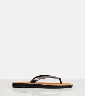 THE ROW City Leather Thong Sandals - Burgundy