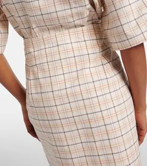 Prada Checked Cotton Poplin Pencil Skirt - Multicoloured