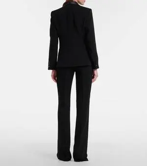 Max Mara Ecrine Cady Flared Pants - Black