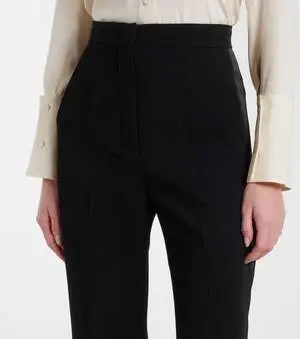 Max Mara Ecrine Cady Flared Pants - Black