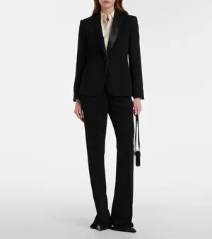 Max Mara Ecrine Cady Flared Pants - Black