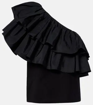 Max Mara Orca Ruffled One-shoulder Top