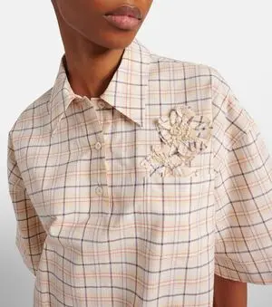 Prada Checked Cotton Poplin Top - Multicoloured