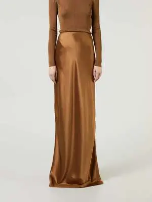 Saint Laurent Silk Satin Slip Skirt - Brown
