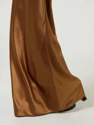 Saint Laurent Silk Satin Slip Skirt - Brown