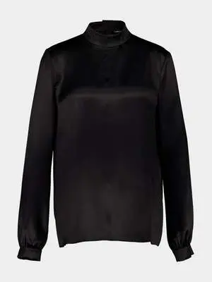 TOM FORD Mock Neck Blouse - Black