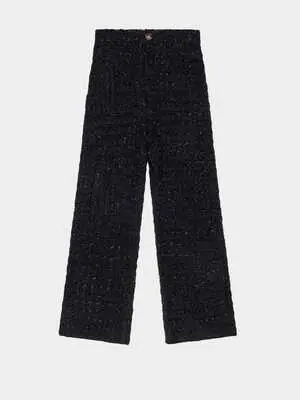 Balenciaga Large Baggy Wool Tweed Knit Trousers