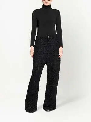 Balenciaga Large Baggy Wool Tweed Knit Trousers