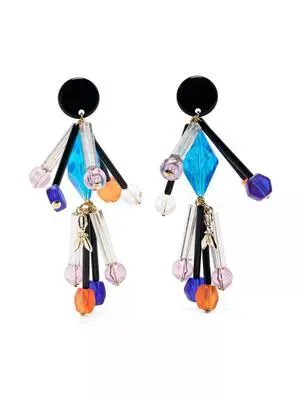 Patrizia Pepe Techno Pop Fly-charm Clip-on Earrings - Black