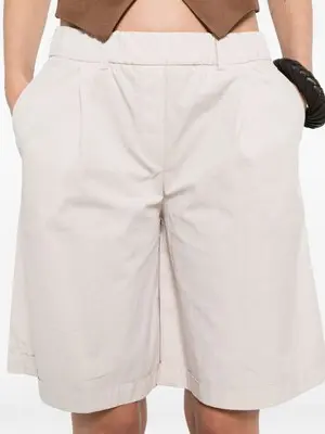 VIA MASINI 80 Cotton Bermuda Shorts - Beige
