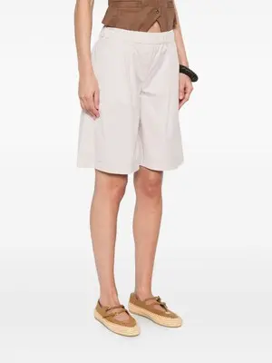VIA MASINI 80 Cotton Bermuda Shorts - Beige