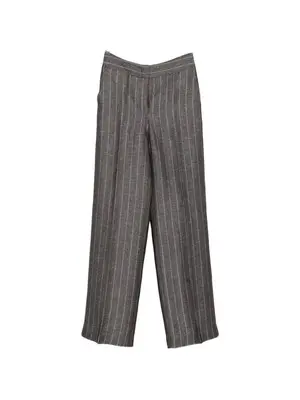 VIA MASINI 80 Pinstriped Trousers - Brown