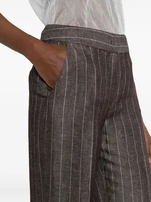 VIA MASINI 80 Pinstriped Trousers - Brown