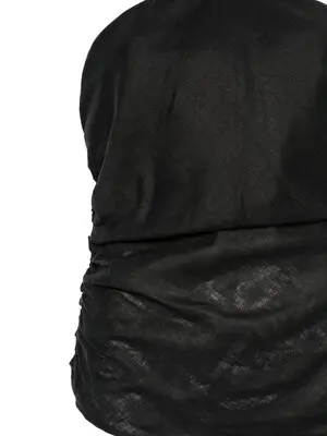 SEMICOUTURE Becka Linen Halterneck Top - Black