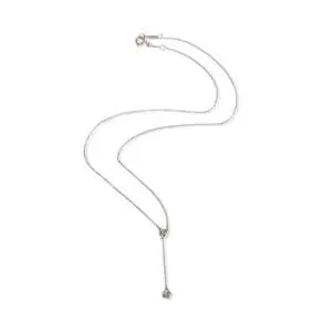 Tiffany & Co. Sterling Silver Diamond Lariat Necklace