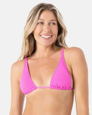 Roxy Haleiwa Built Up Triangle Bikini Top Bright Pink