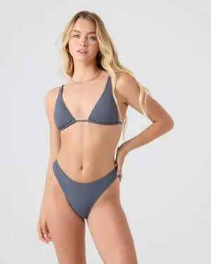 Roxy Haleiwa Built Up Triangle Bikini Top Gray Combo