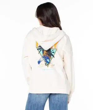 Roxy Zip-up Hoodie With Graphic Print - Dew Basic Beach