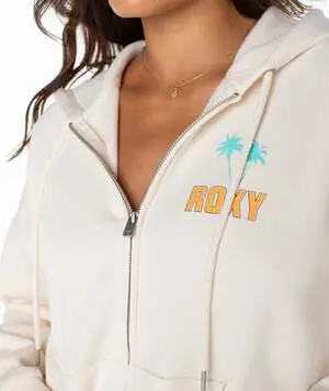 Roxy Zip-up Hoodie With Graphic Print - Dew Basic Beach