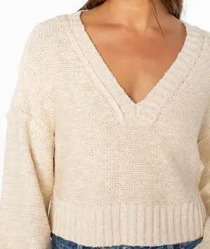 Roxy Study Hall Top - Parchment Solid
