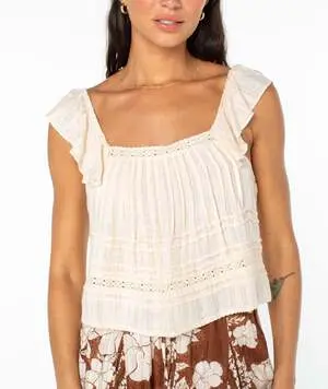 Roxy Coastal Rays Top - Parchment Solid