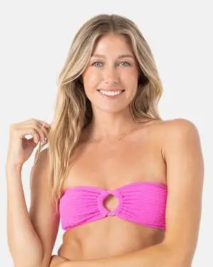 Roxy Haleiwa Bandeau Bikini Top - Bright Pink