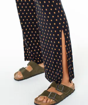 Roxy Printed Wide Leg Pant - Anthracite