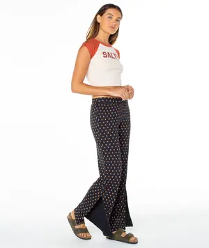 Roxy Printed Wide Leg Pant - Anthracite
