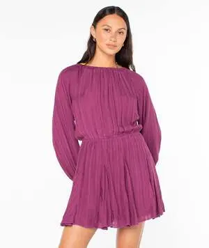 Roxy Sun Seeker Mini Dress - Amaranth Solid