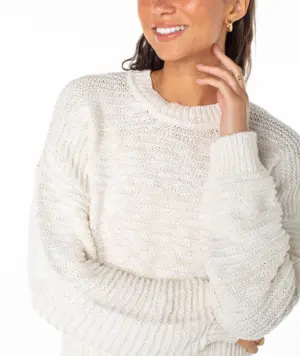 Roxy Enchanted Sky Crewneck Sweater - Parchment Solid