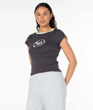 Roxy Saturn Classic 90s Baby Tee - Phantom