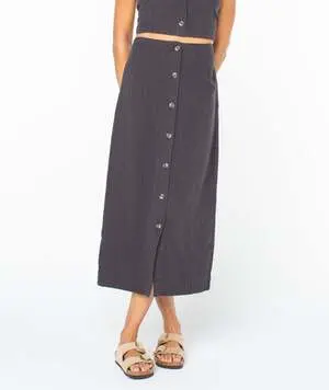 Roxy Island Nomad Maxi Skirt - Phantom Solid