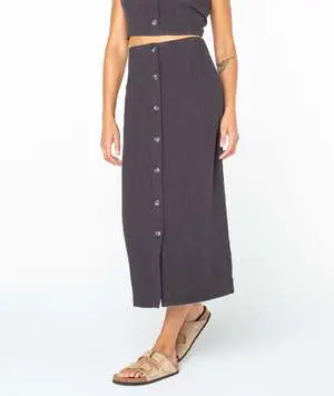 Roxy Island Nomad Maxi Skirt - Phantom Solid