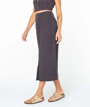 Roxy Island Nomad Maxi Skirt - Phantom Solid
