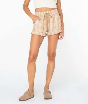 Roxy Lagoon Stripe Short - Chipmunk Lisbon Stripe