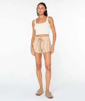 Roxy Lagoon Stripe Short - Chipmunk Lisbon Stripe
