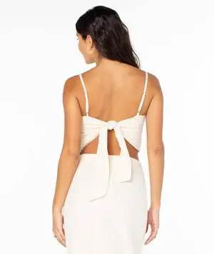 Roxy Island Nomad Cropped Top - Parchment Solid