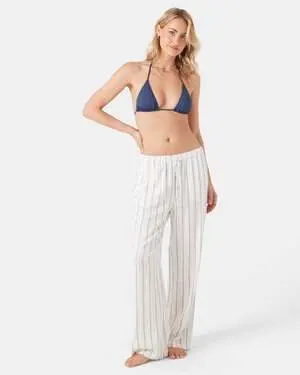 Roxy After Surf Stripe Coverup Tulip Pant - Egret
