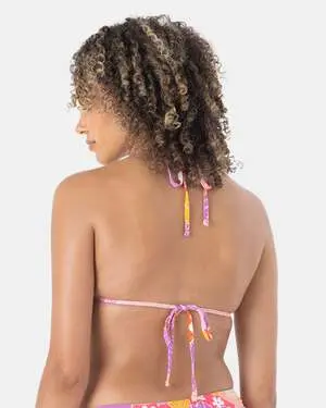 Roxy Bell Bottom Blooms Tiki Triangle Bikini Top