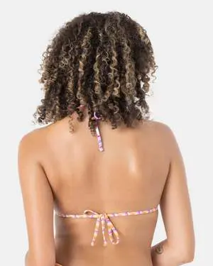 Roxy High Tide Tiki Triangle Bikini Top - Pink Combo